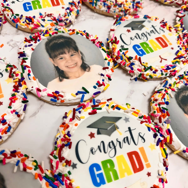 Edible Image Cookies with Sprinkle Border - Dorothy Ann Bakery & Cafe