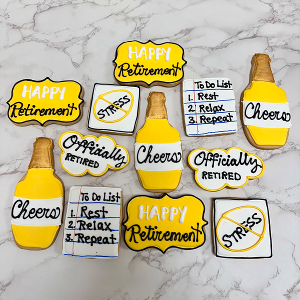 Dozen Royal Icing Retirement Cookies - Dorothy Ann Bakery & Cafe