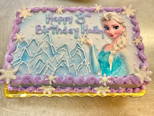 Elsa Frozen Artistic Edible Image Sheet Cake - Dorothy Ann Bakery & Cafe
