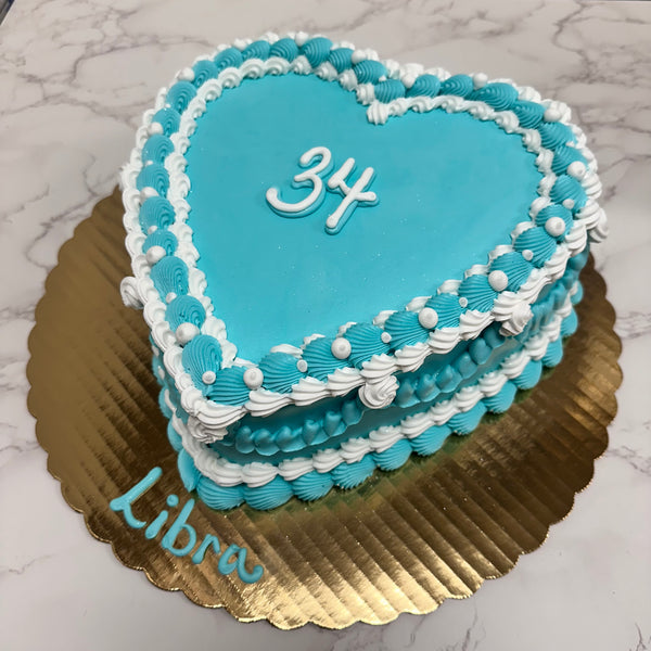 Double Layer 9" Heart Shaped Cake "The Teal Version" - Dorothy Ann ...