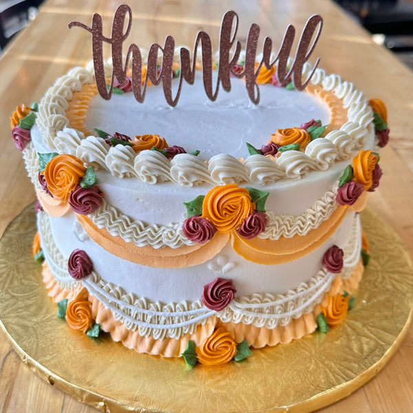 Vintage Thankful Cake 8" Round - Dorothy Ann Bakery & Cafe