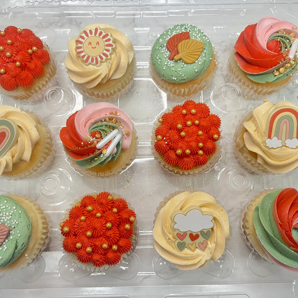 Boho Design Dozen Cupcakes - Dorothy Ann Bakery & Cafe