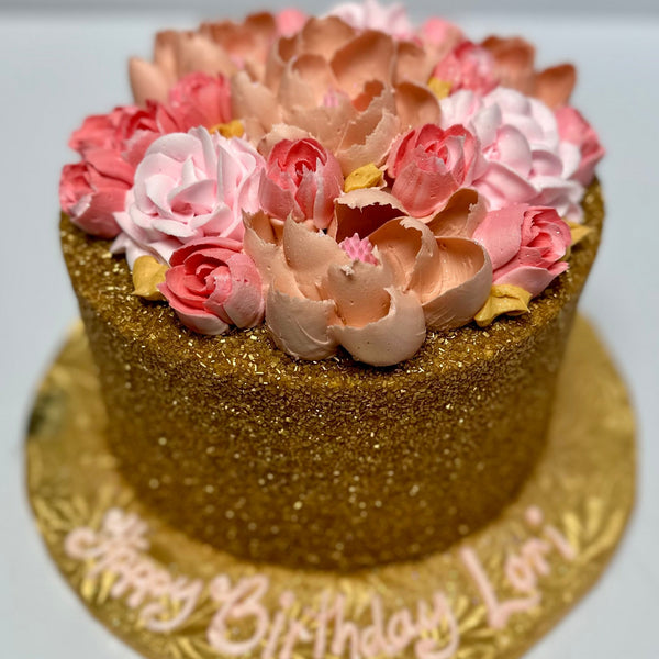 Rose Gold Glam Round Cake - Dorothy Ann Bakery & Cafe